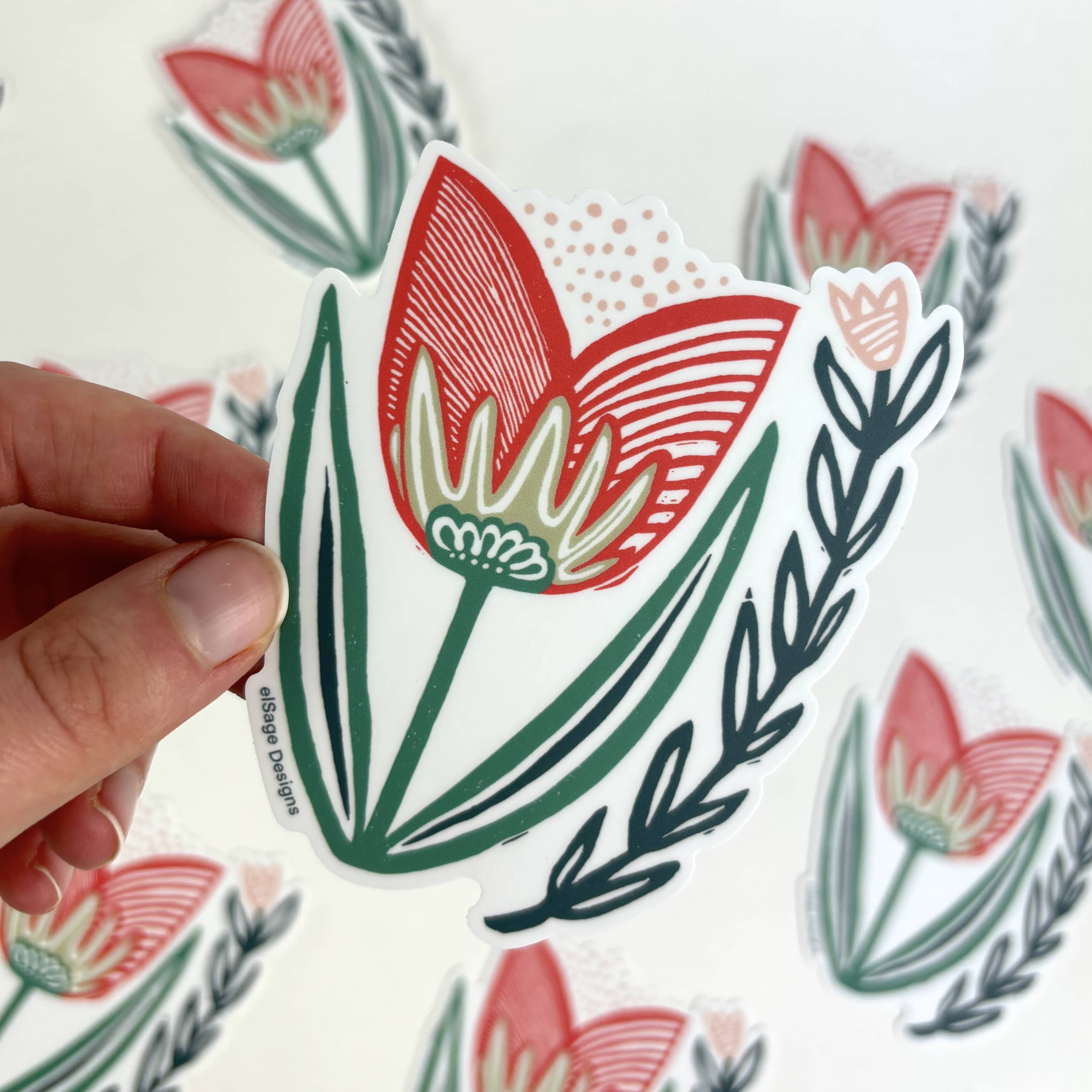 Folksy Tulip Sticker – elSage Designs